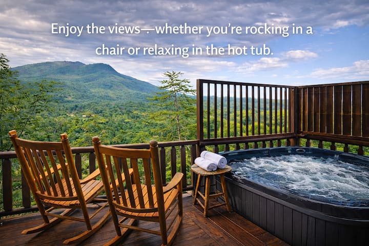 Better View Cabin, Spa, Game Rm, Mini Golf & Pool - Pigeon Forge, TN