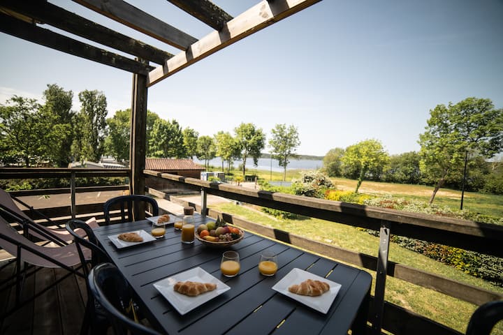 Le Bellevue , Vue Lac, Piscine, Parking, Wifi - Étang d'Aureilhan