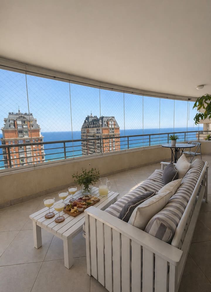Amplia Vista Al Mar, En Viña Cerca De Playa Y Mall - Viña del Mar