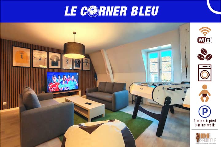 Corner Bleu-3lits-babyfoot-thème Foot-plein Centre - Auxerre