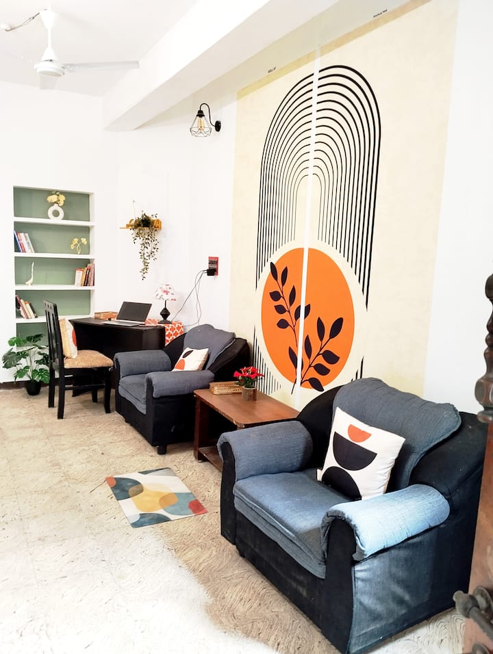 Boho 2bhk | 1.4 Km Rock Beach | 1.2 Km Whitetown - 폰디체리