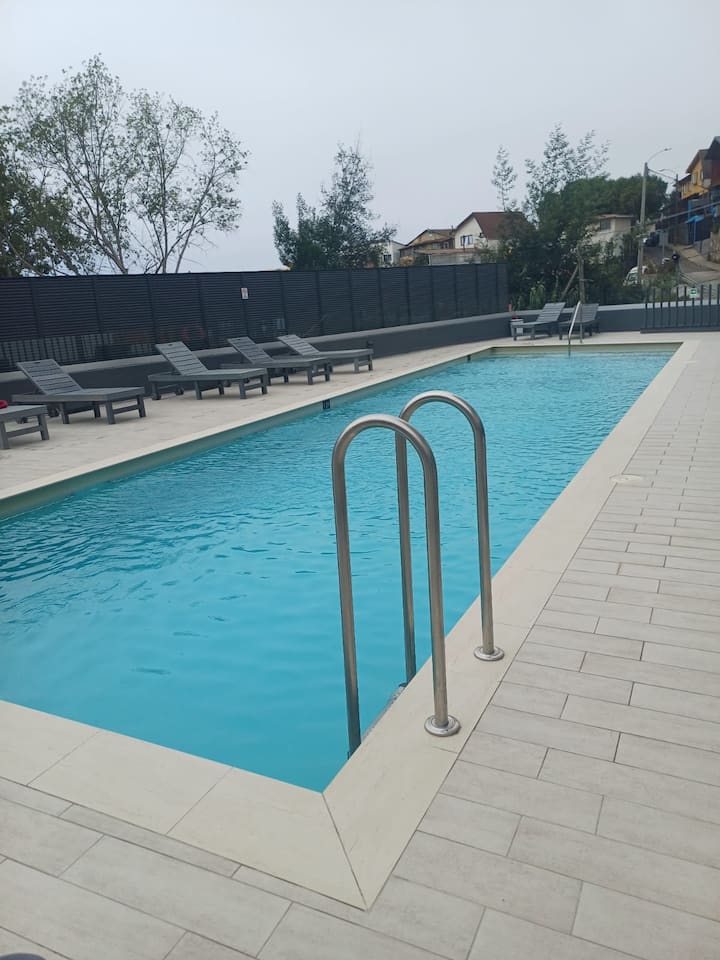 Gran Dpto Vista Mar 3d2b: Piscina, Cancha, Terraza - Viña del Mar