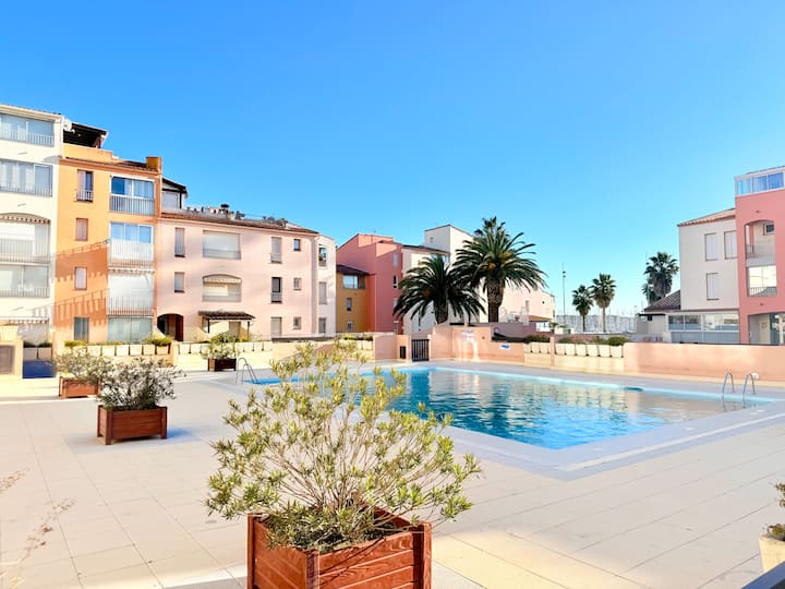 Port Richelieu 4- Studio 2 Pers- Piscine - Cosy - Le Grau d'Agde