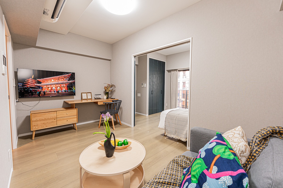 Mi-Hotel Asakusa | près de Sensoji丨34㎡丨Balcon丨4 personnes ...