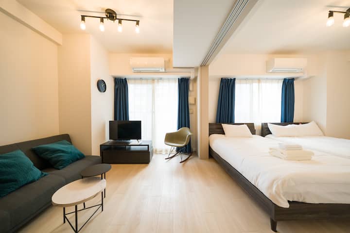 日本橋8a：2室1厅2洗漱1卫1浴/步行可达黑门市场/动漫街/通天阁/靠近日本桥站/关西机场直达 - Osaka