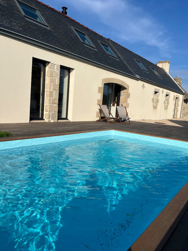 "Villa Nature" Vue Mer Piscine Extérieure Chauffée - Plomeur