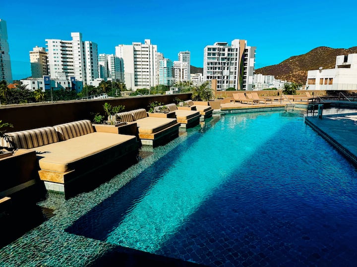 Reserva Del Mar 2 Apartamento Familiar Dubai Style - コロンビー サンタ・マルタ