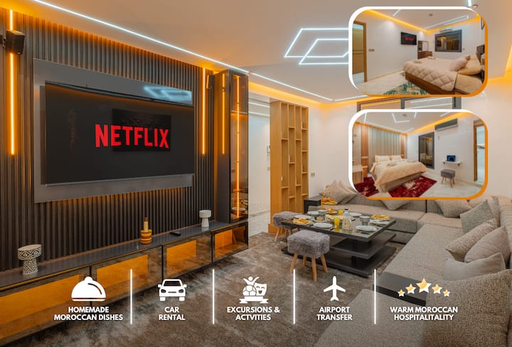 Luxury 3bdr Apt | Central  Sound System  Parking - Marrakech