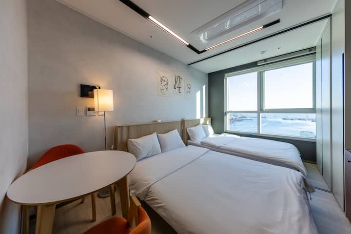 남포 스테이 99, 디럭스 트윈 하버 뷰 - Busan