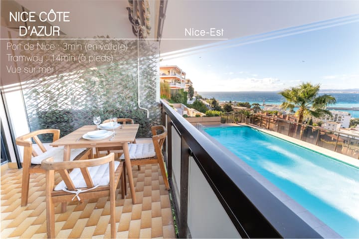 Ba Bel Appartement Vue Mer, Piscine, Parking - Nice
