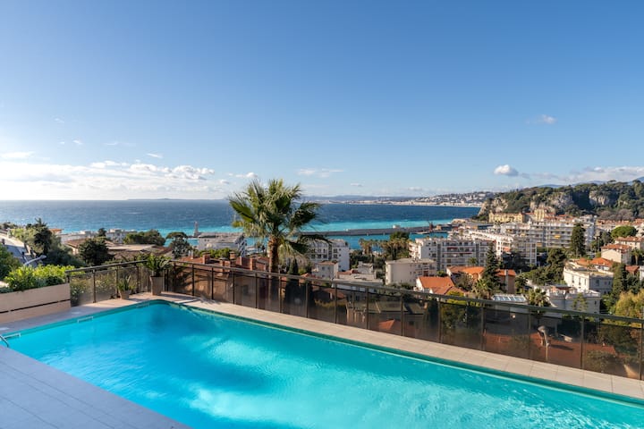 Ba Bel Appartement Vue Mer, Piscine, Parking - Nizza