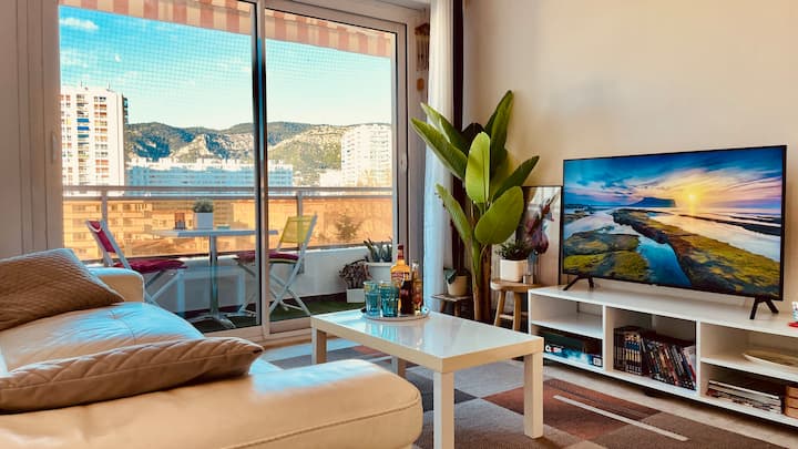 Mourillon T2 Terrasse Vue Dégagée 300m Plages Wifi - France