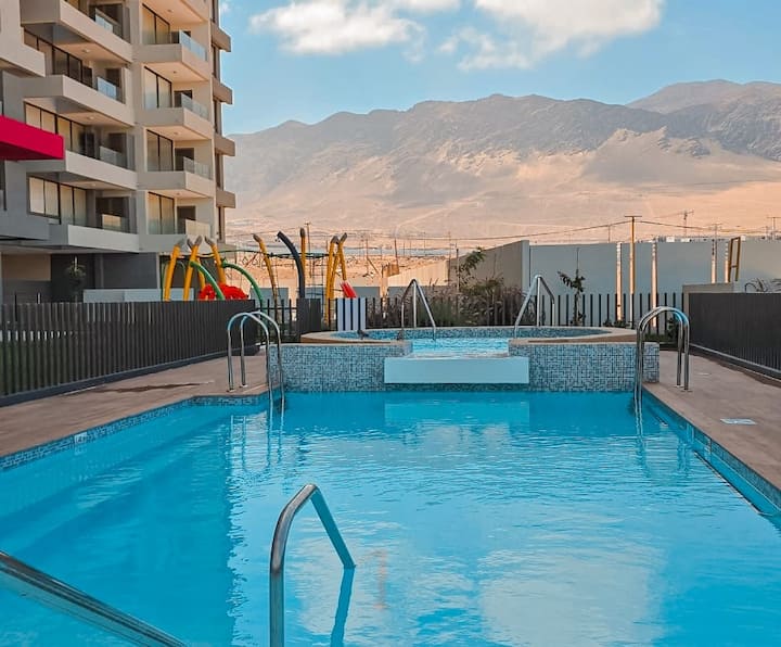 Depto., Playa La Chimba, Mall La Portada, Piscina. - Antofagasta, Chile