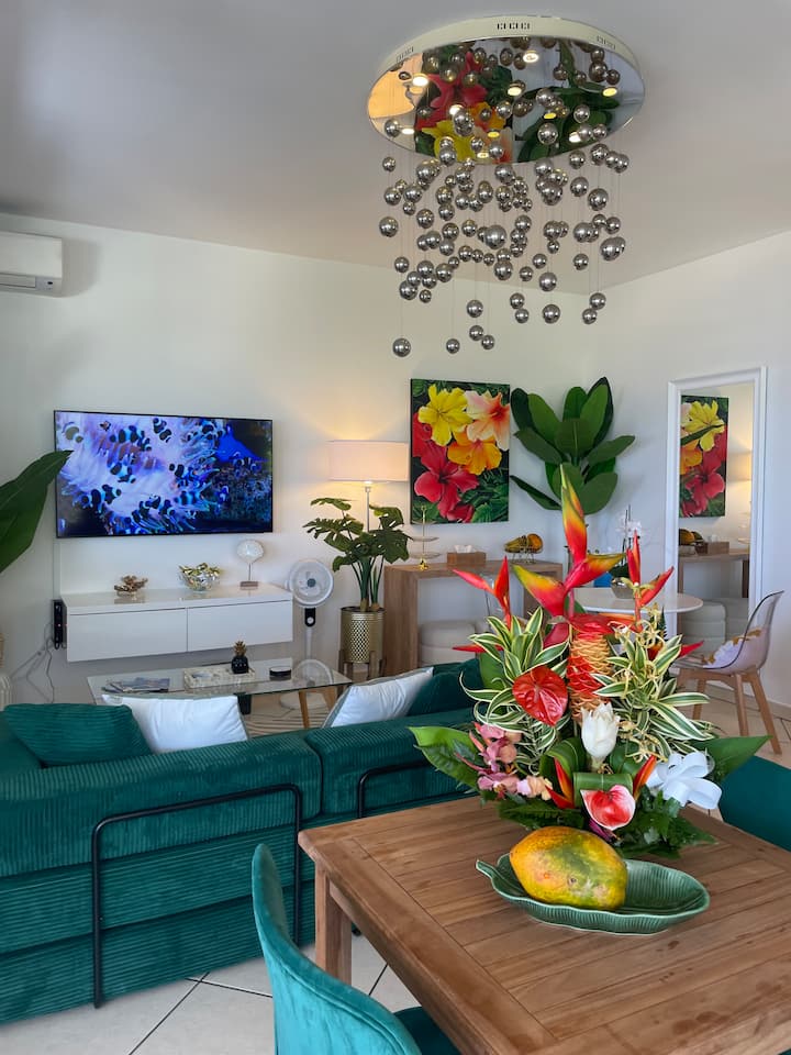 Appartement F2 - Jardin Privé, Jacuzzi, Vue Moorea - French Polynesia