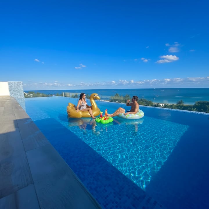 Estudio Paradise: Cama King, Cocina Y Vista Al Mar - Puerto Morelos