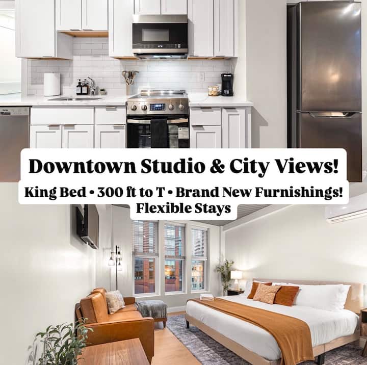 706c Downtown City Views Studio King Bed Walk To T - Somerville, MA
