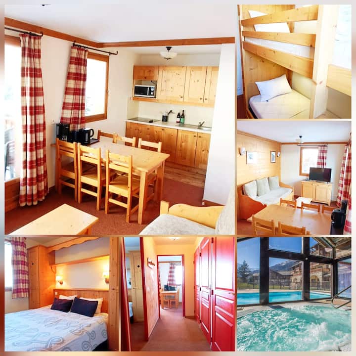 Charmant 4/6pers*vue Montagne*pieds Des Pistes*spa - Val Cenis