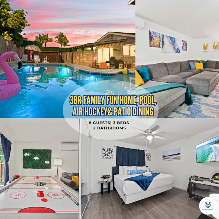 3br Family Fun Home, Pool, Air Hockey&patio Dining - Chula Vista, CA