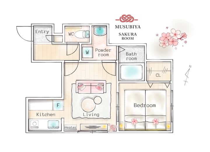 Central Sapporo 10min|3 Guests|sakura 1br|parking! - Sapporo