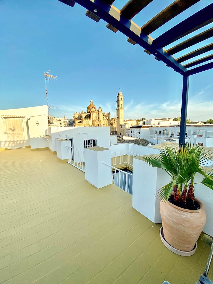 Terraza Y Vistas A La Catedral | Apt Histórico - Jerez de la Frontera