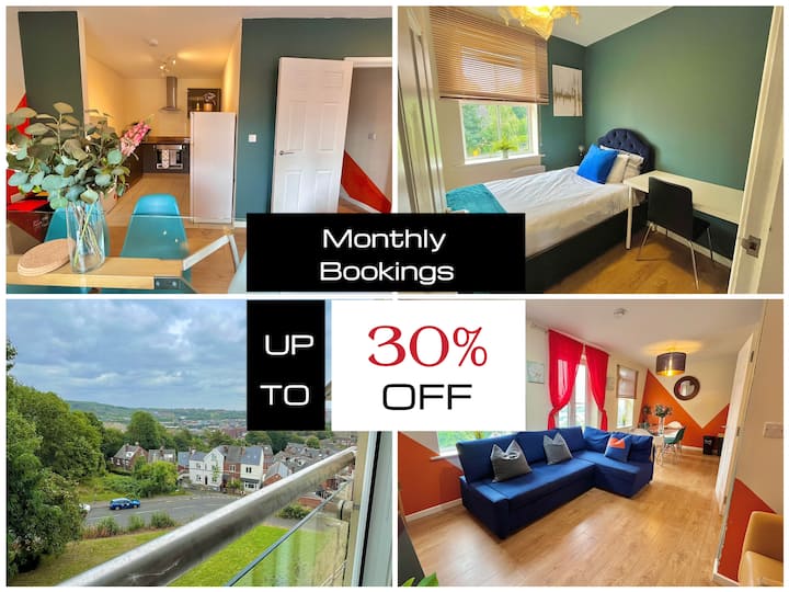 30%offmonthlystay Sheffield 4 Bedroom Apartment - Sheffield