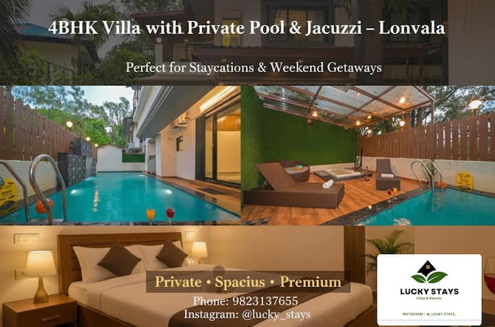 4bhk Villa - Private Swimming Pool & Jacuzzi - Lonavla