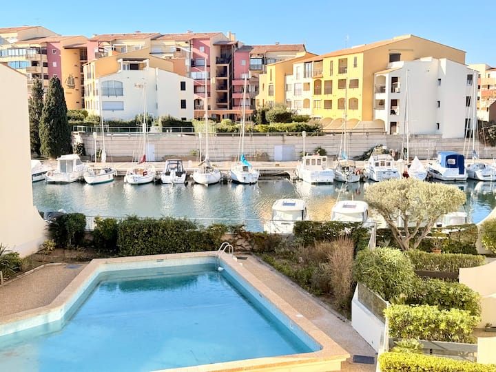Pecheur - Piscine - Parking - Balcon Vue Canal - Agde