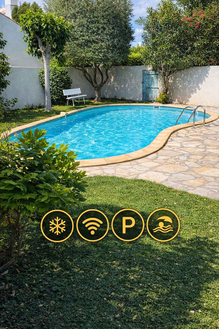 Villa Piscine Calme Et Spacieuse Clim Wifi - Aigues-Mortes