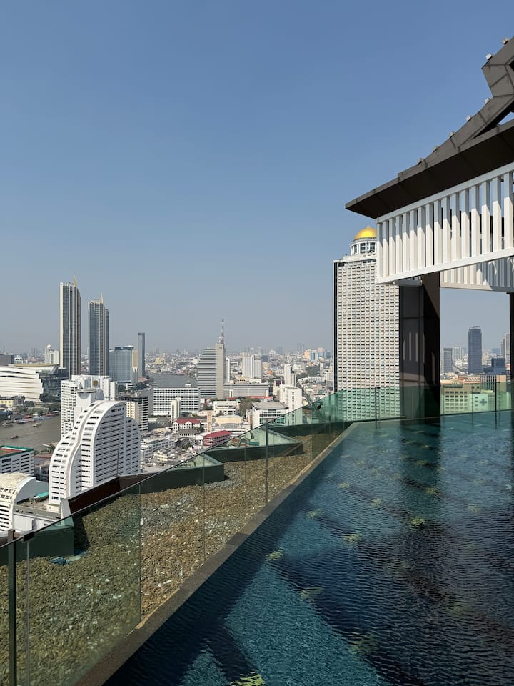 湄南河边两卧近轻轨 Saphan Taksin站200米近商场近码头近iconsiam近朱拉大学月租 - Bangkok