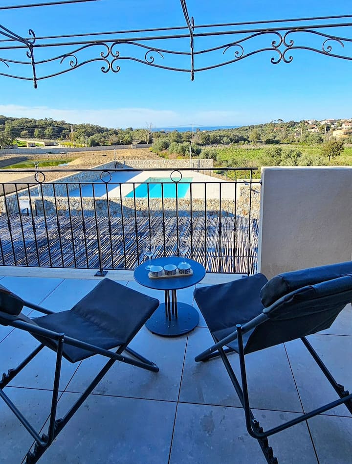 Le Milan - Superbe Vue Mer Et Piscine Chauffée - Belgodère