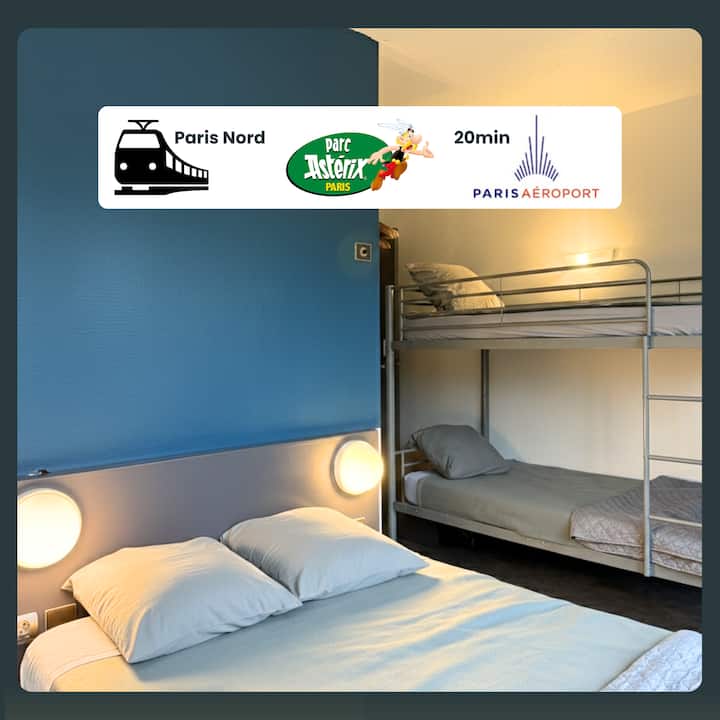 Chambre Quadruple -Paris- Cdg -Asterix- Chantilly - Plailly
