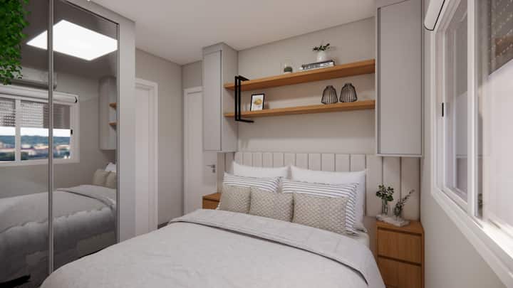 Apto Completo: 1 Quarto, Sofá-cama E 2 Banheiros - Canoas