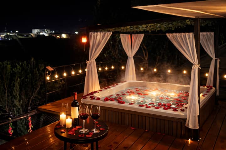 Cabaña Romántica Con Jacuzzi Y Fogata Privada - Alcalá