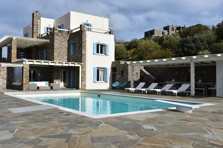 Luxury Villa With Pool, Hoops Court & Scenic Views - Kea