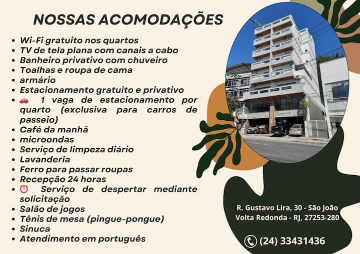 Hotel Stratus Centro - Duplo - Volta Redonda
