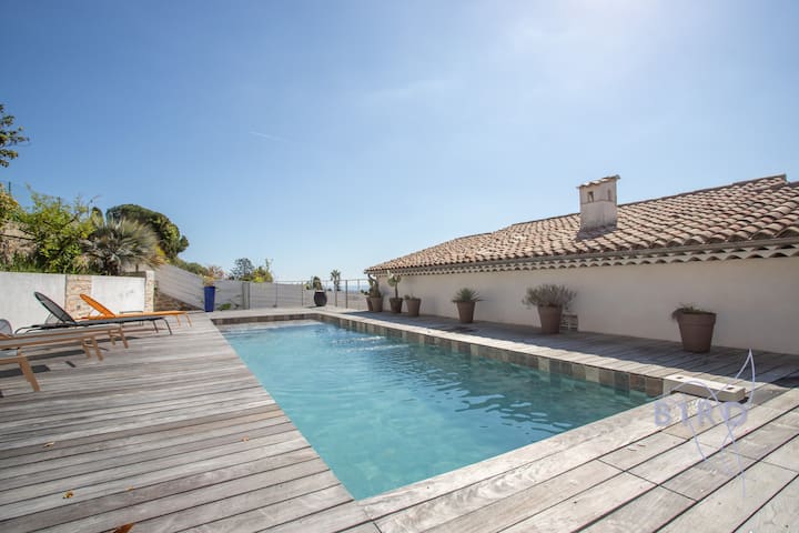 Villa Vue Mer Piscine Chauffée ÉLégance Calme - Vallauris