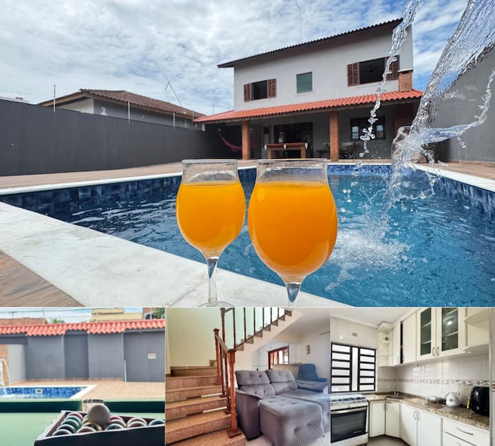 Piscina, Sinuca, Wi-fi, Churrasqueira, 6x Sem Juro - Peruíbe
