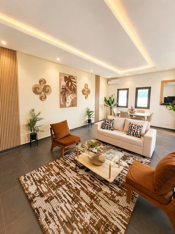 Modern Afro-luxury 2br Oasis | Almadies + Washer - Dakar