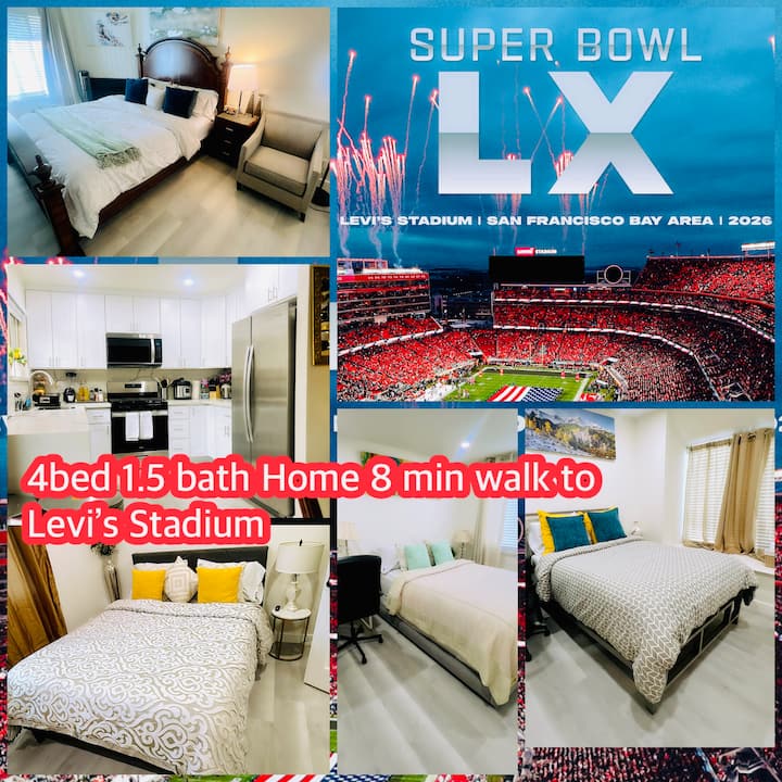 Exclusively Walk To Levis Stadium 4 Bed 1.5 Home - Milpitas, CA