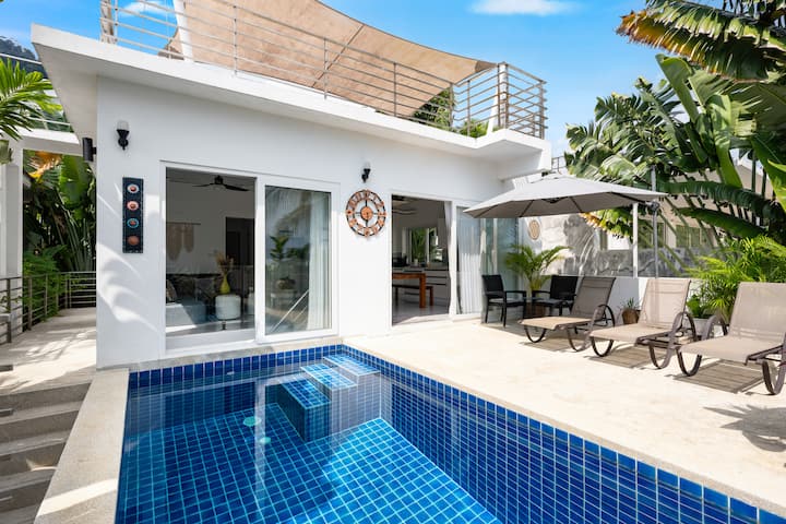 Boho Chic 3 Bedroom Sea View Pool Villa In Chaweng - Ko Samui