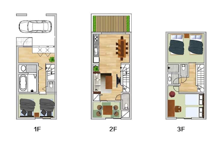 4-min To Tengachaya St./3br/6beds/12pax/2baths - Osaka, Japan