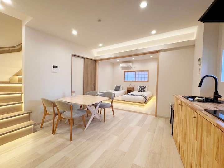 寺田町车站步行2分钟  / 难波、心斋桥、Usj、harukas/日式和风三卧5床可住6人/双卫浴 - Giappone