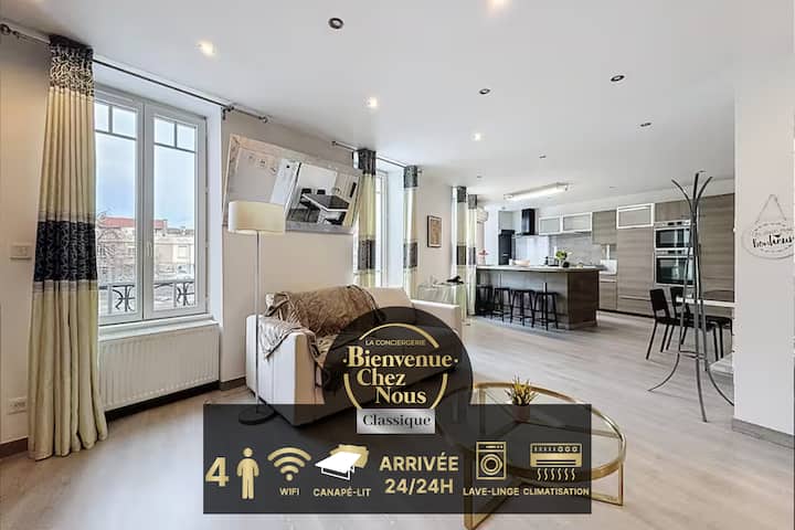 T2 Spacieux & Climatisé–wifi, Proche Michelin 4prs - Gare de Clermont-Ferrand