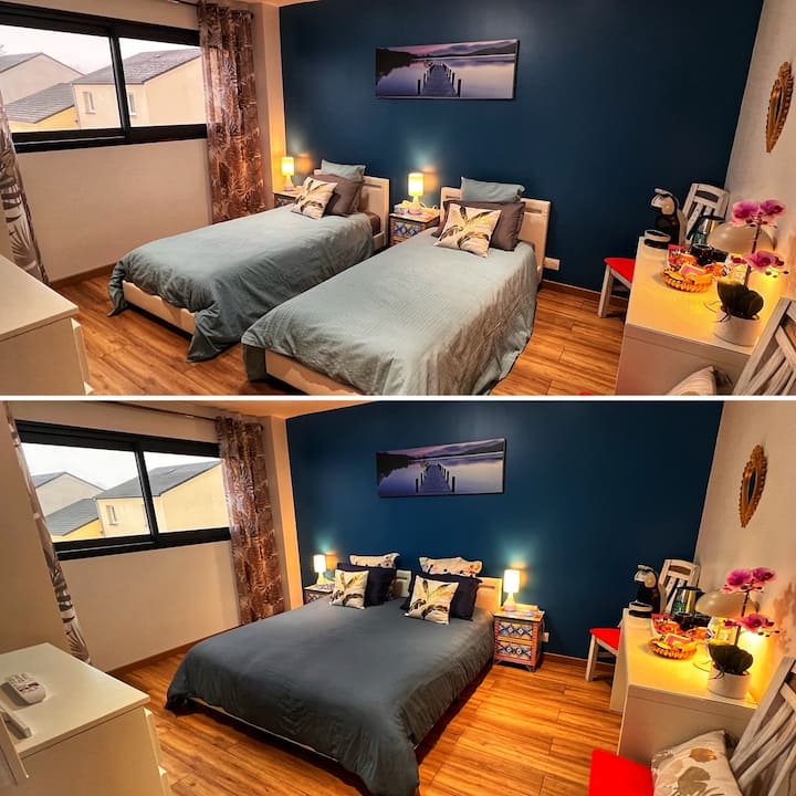 Chambre Océan, Moderne, 1 Ou 2 Lits Au Choix. - Amnéville