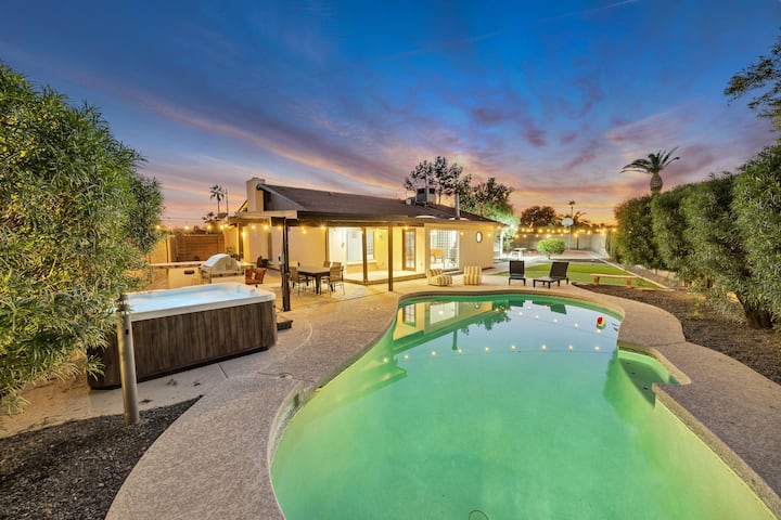 New 4br Oasis | Pool, Hot Tub, Golf & B-ball Court - Mesa, AZ