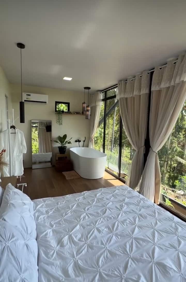 15 Mins From Barge With Tub + Wifi (Glass Cabin) - Sámal