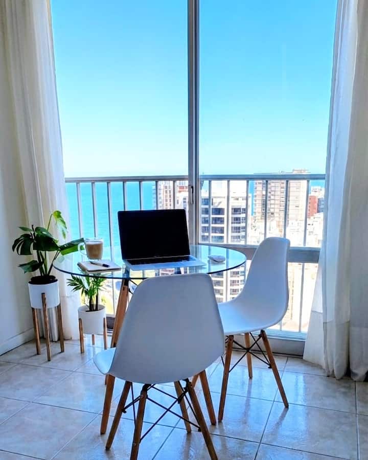 Monoambiente Ed Havanna, Luminoso, Piso 23, Al Mar - Mar del Plata
