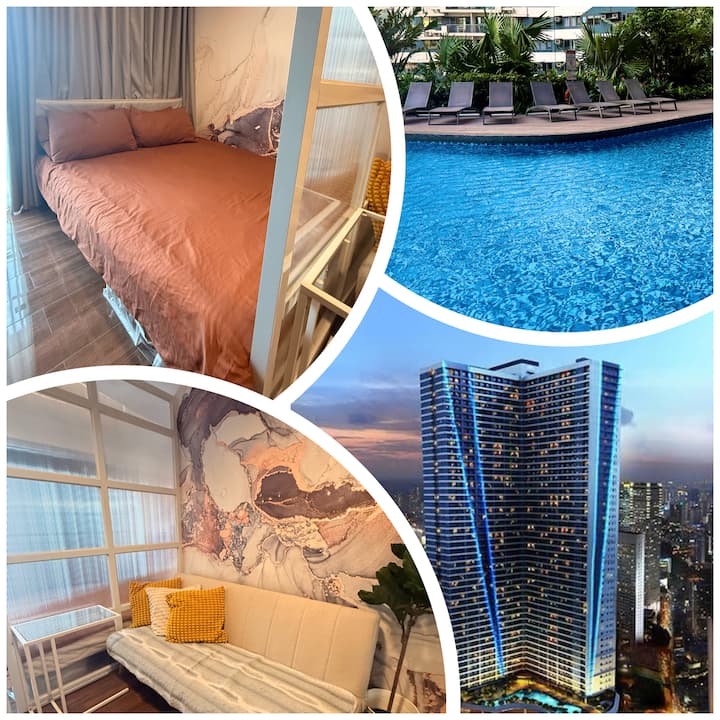 Stylish & Cozy 1 Br For 4 Air Residences Makati - Makati