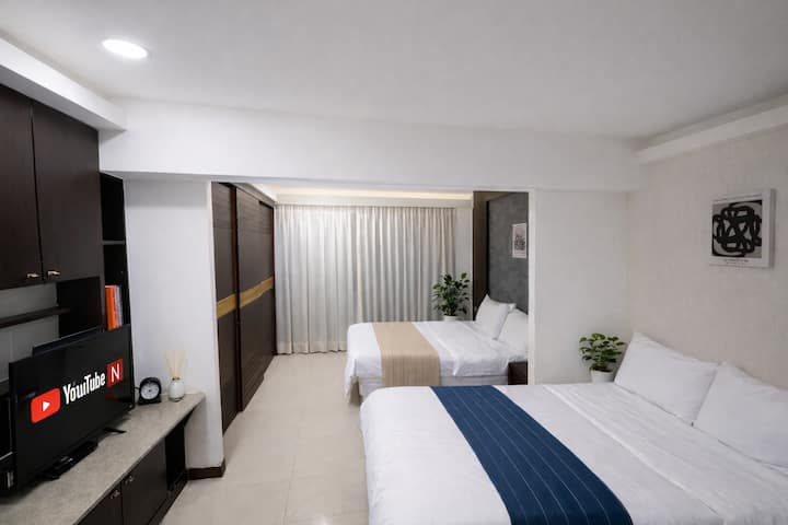 Jw814｜西門町中心｜4人房｜電梯大樓｜徒步8分到捷運｜netflix - Da’an District