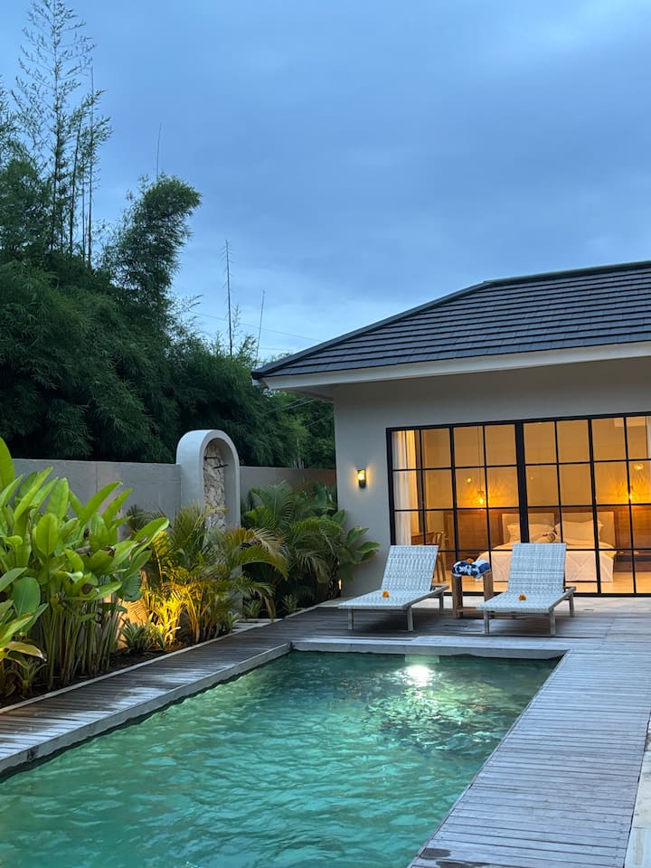 Peaceful Modern Tropical Private Pool Villa - Sanur